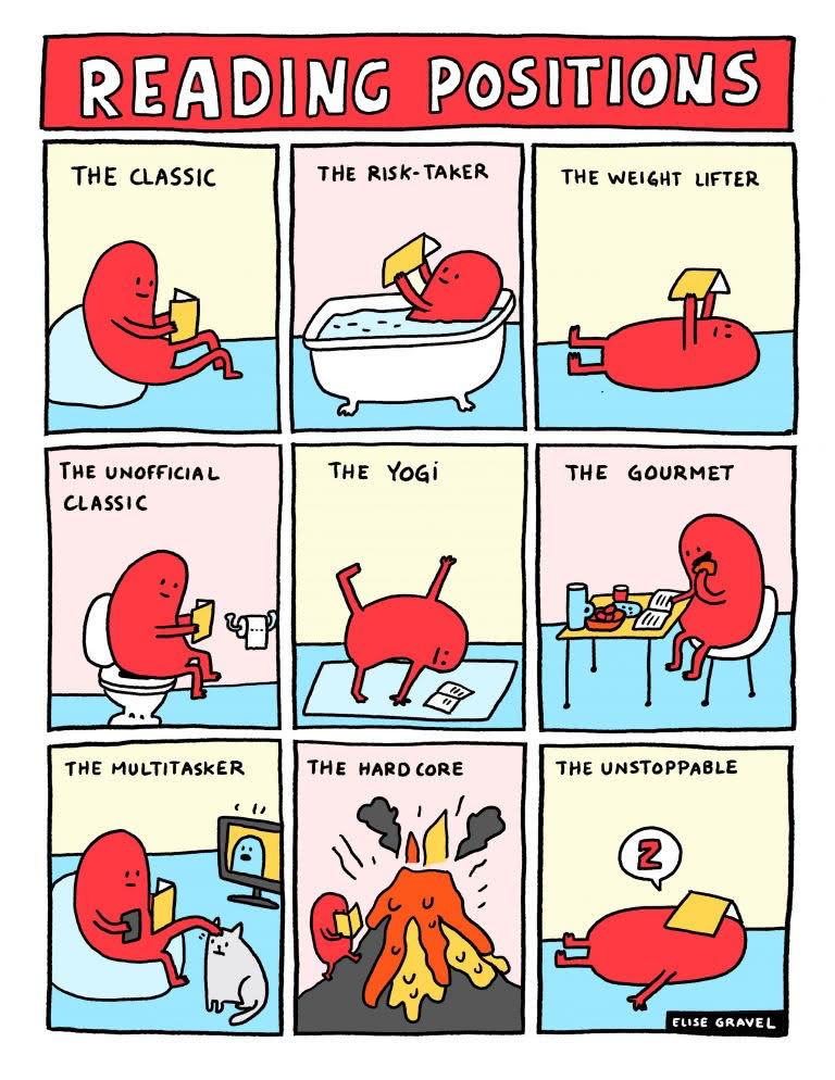 Reading positions | Elise Gravel