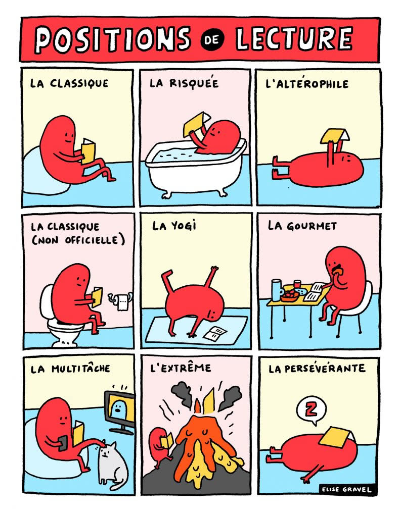 Positions de lecture | Elise Gravel